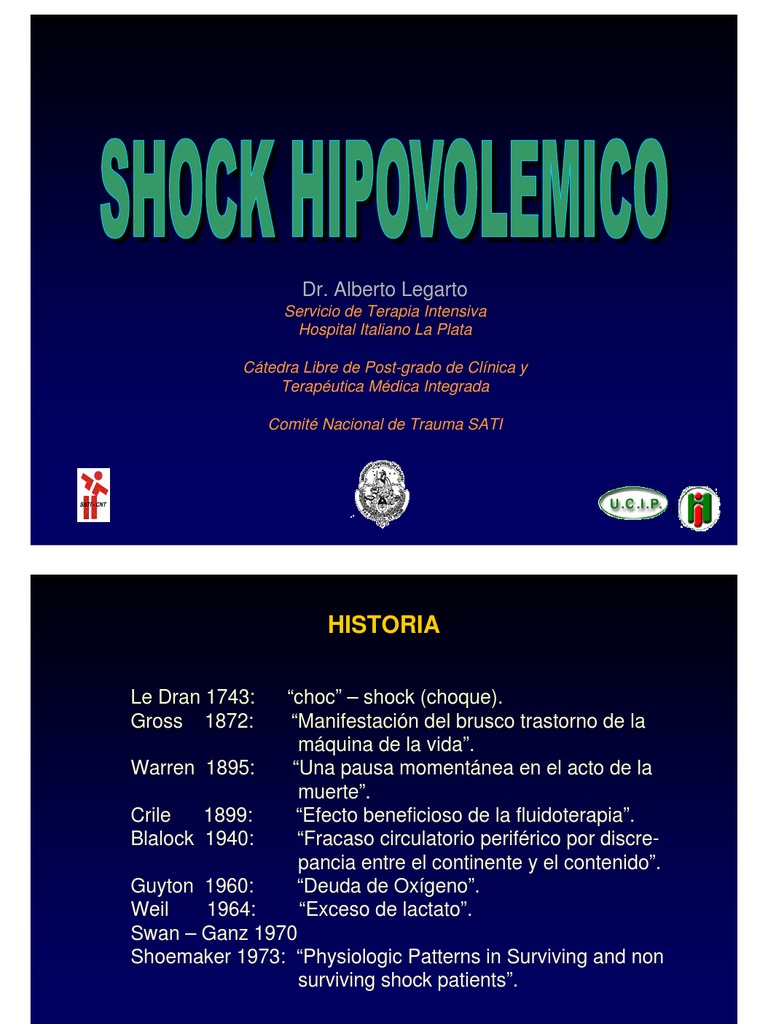 Shock Hipovolemico | PDF | Choque (circulatorio) | Fisiología