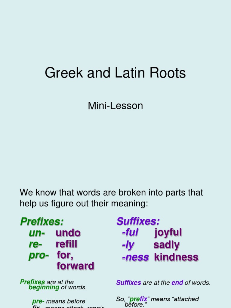Mini Lesson Roots | Download Free PDF | Latin | Word