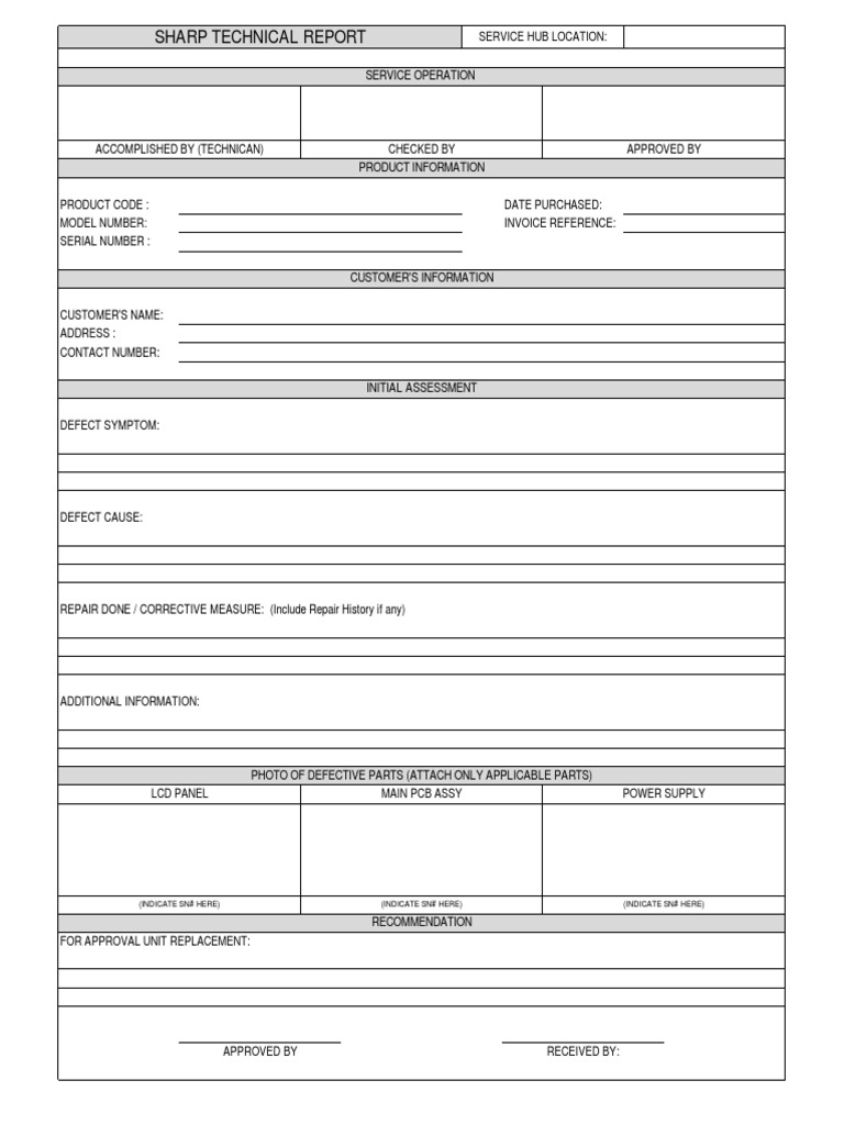 Sharp Report Form | PDF