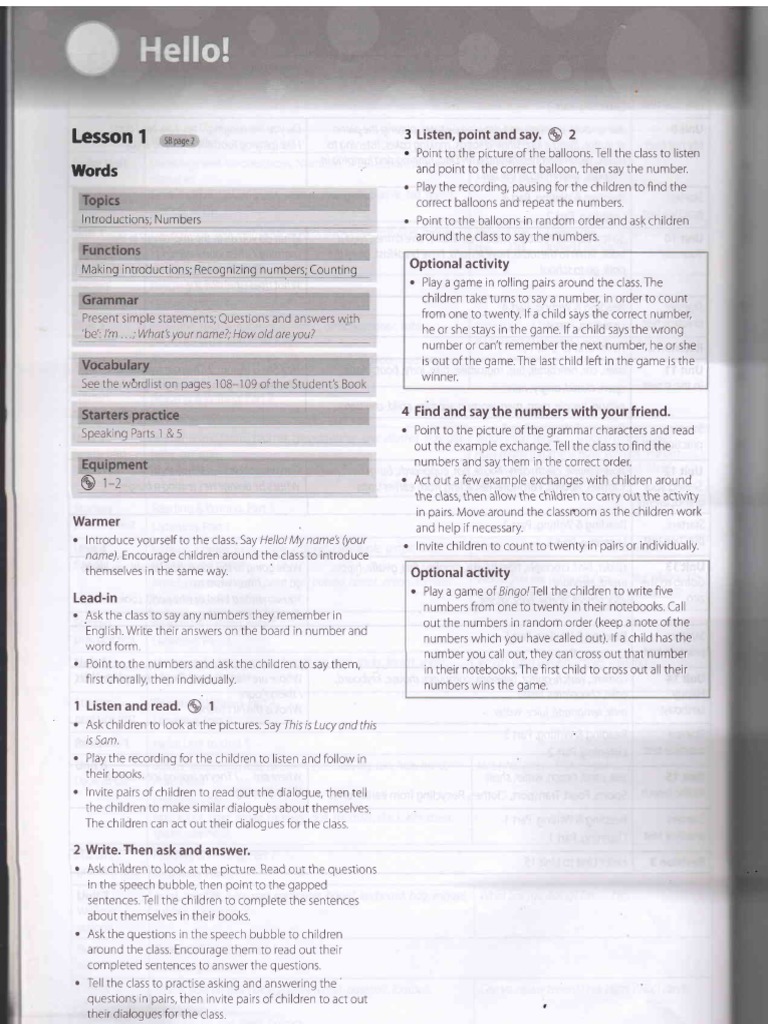 Get Ready For Starters Teacher Book | PDF | Grammatical Number ...