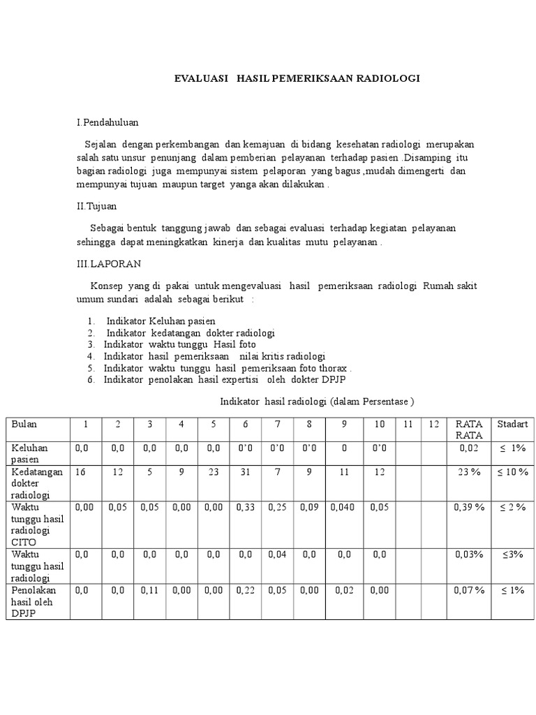 Evaluasi Hasil Pemeriksaan Radiologi | PDF