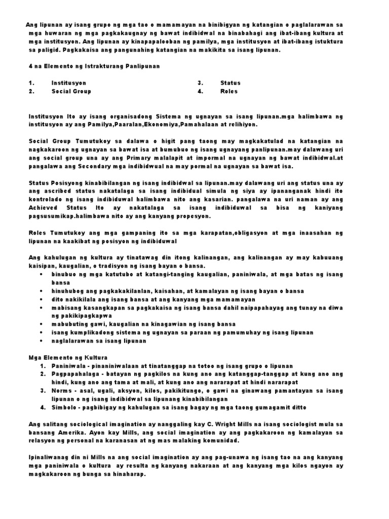 Ang Lipunan Ay | PDF