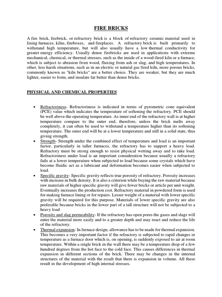 Understanding Fire Bricks: A Comprehensive Look at the Physical, Chemical, and Manufacturing ...