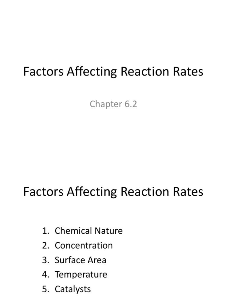 62 Factors Affecting Reaction Rates | PDF
