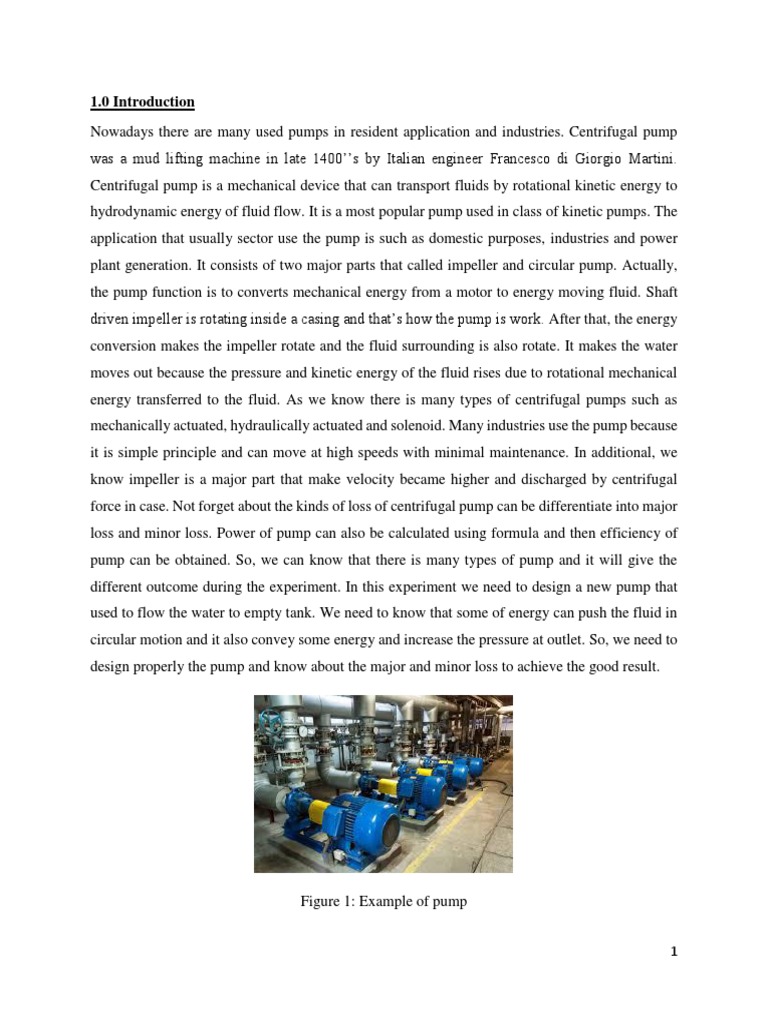 Fluid Project Group 18/19 | PDF | Pump | Fluid Dynamics