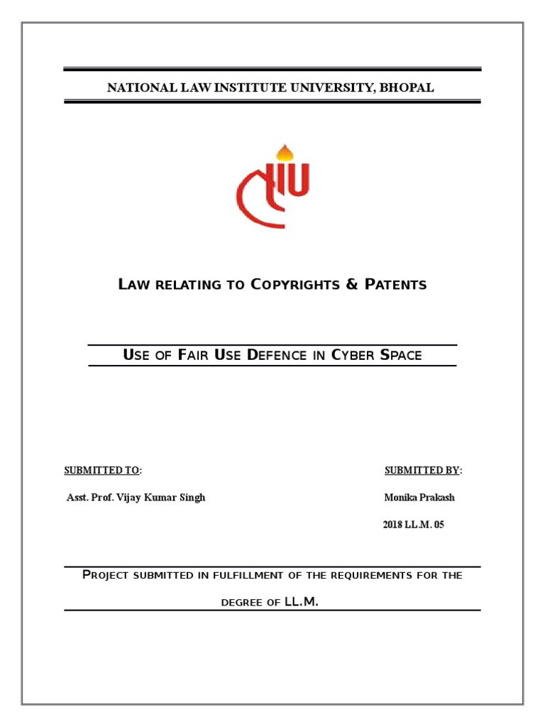 IPR Project FINAL | PDF | Fair Dealing | Fair Use