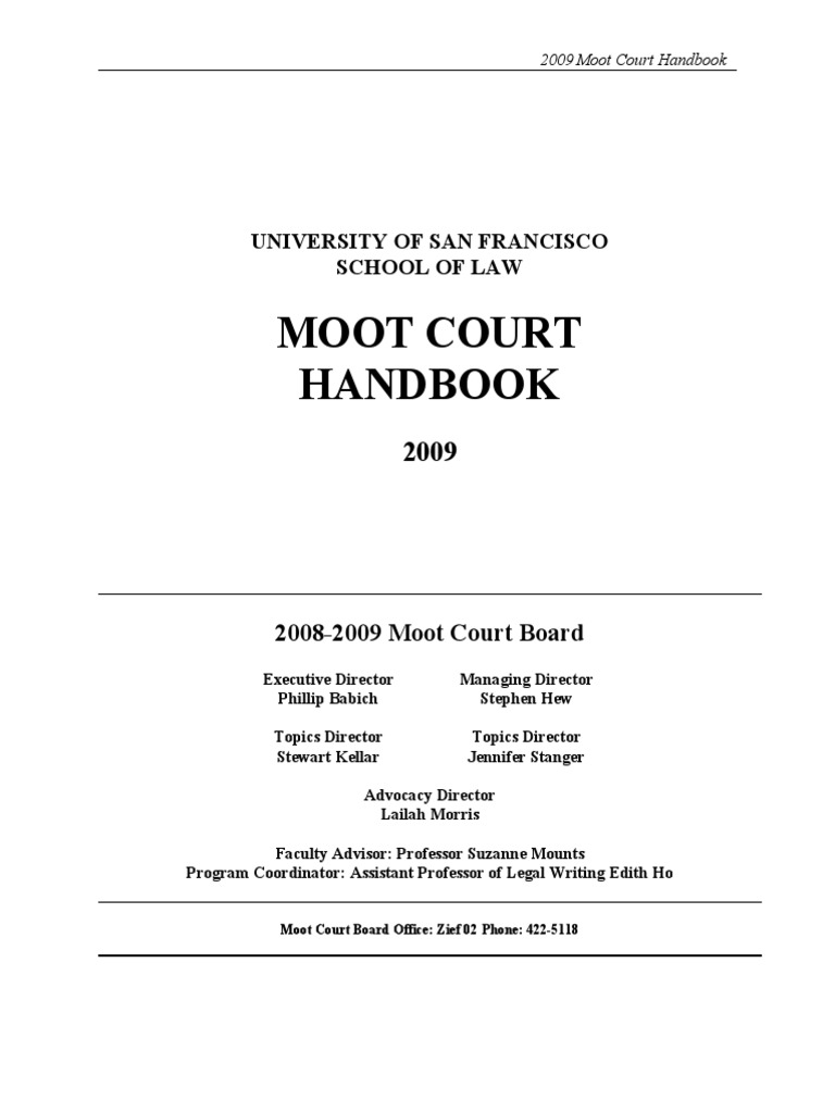 Moot Court Handbook: University of San Francisco School of Law | PDF ...