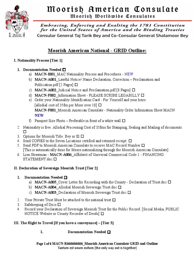 MACN-R666666666 - Moorish American Consulate GRID and Outline | PDF ...