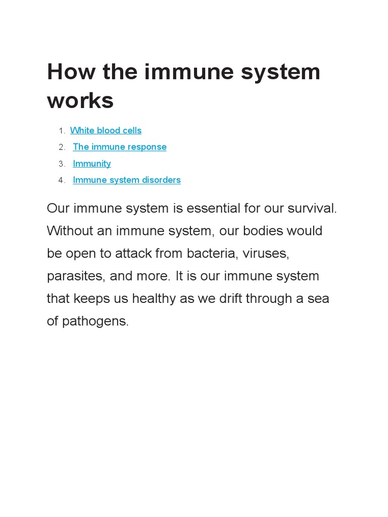 Understanding the Immune System | PDF | Immune System | Lymphocyte