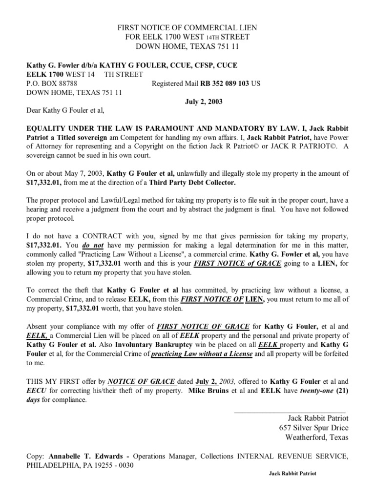 Commercial Lien Process