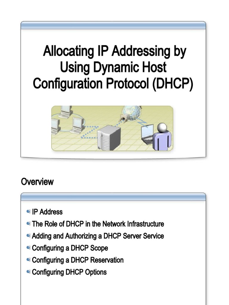 Allocating IP Addressing by Using Dynamic Host Configuration Protocol (DHCP) | PDF | Ip Address ...