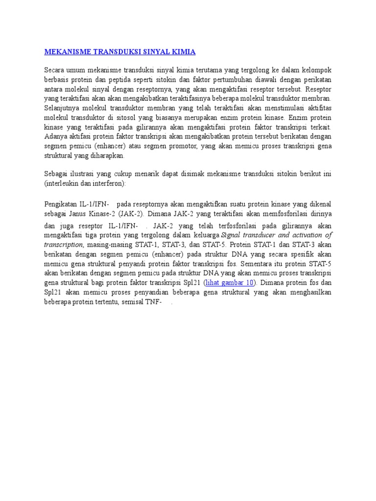 Mekanisme Transduksi Sinyal Kimia | PDF