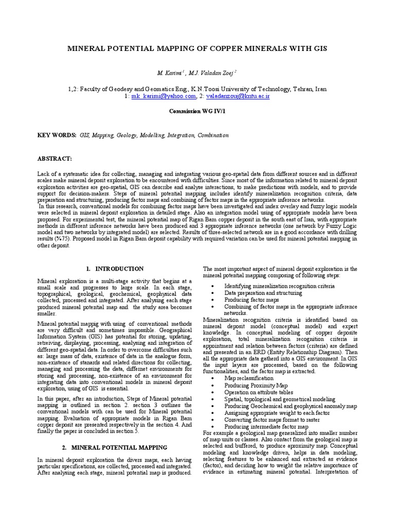 Copper Mineral With GIS | PDF | Geographic Information System ...