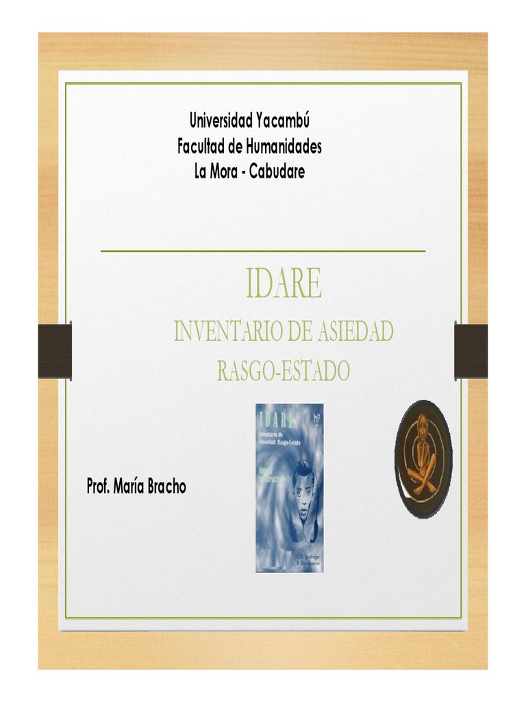 Test de IDARE | PDF | Doctorado | Ansiedad