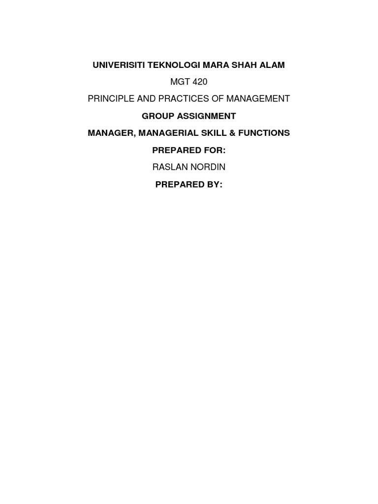 MGT Assignment | PDF | Time Management | Professional Skills