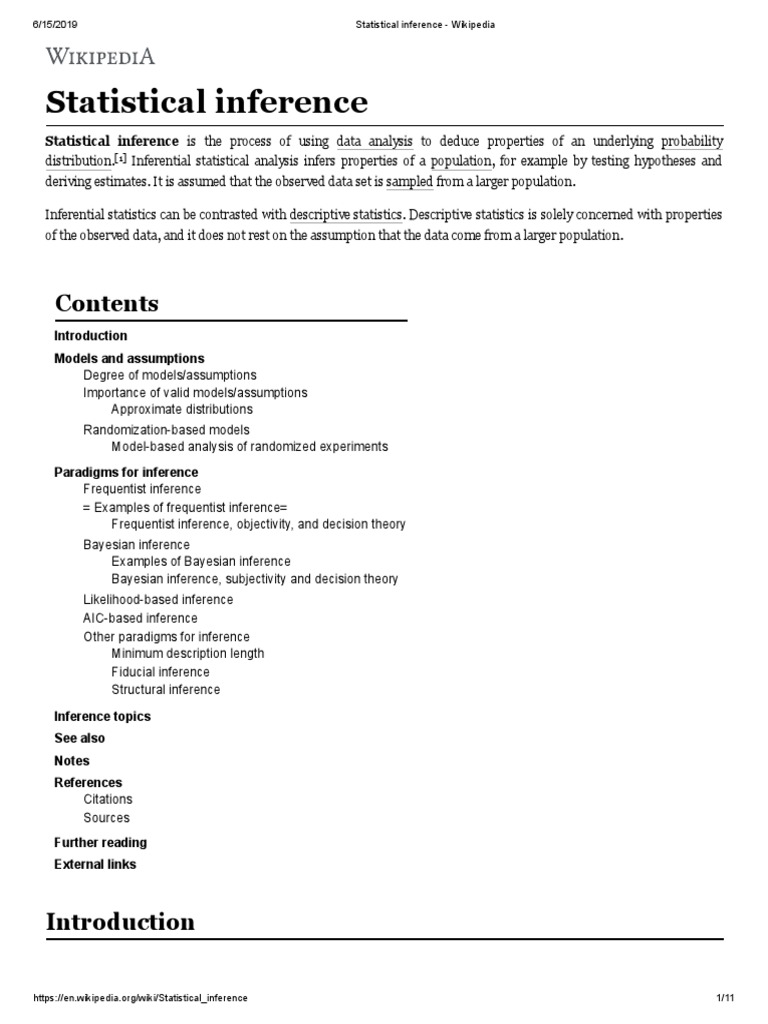 Statistical Inference | PDF | Statistical Inference | Bayesian Inference
