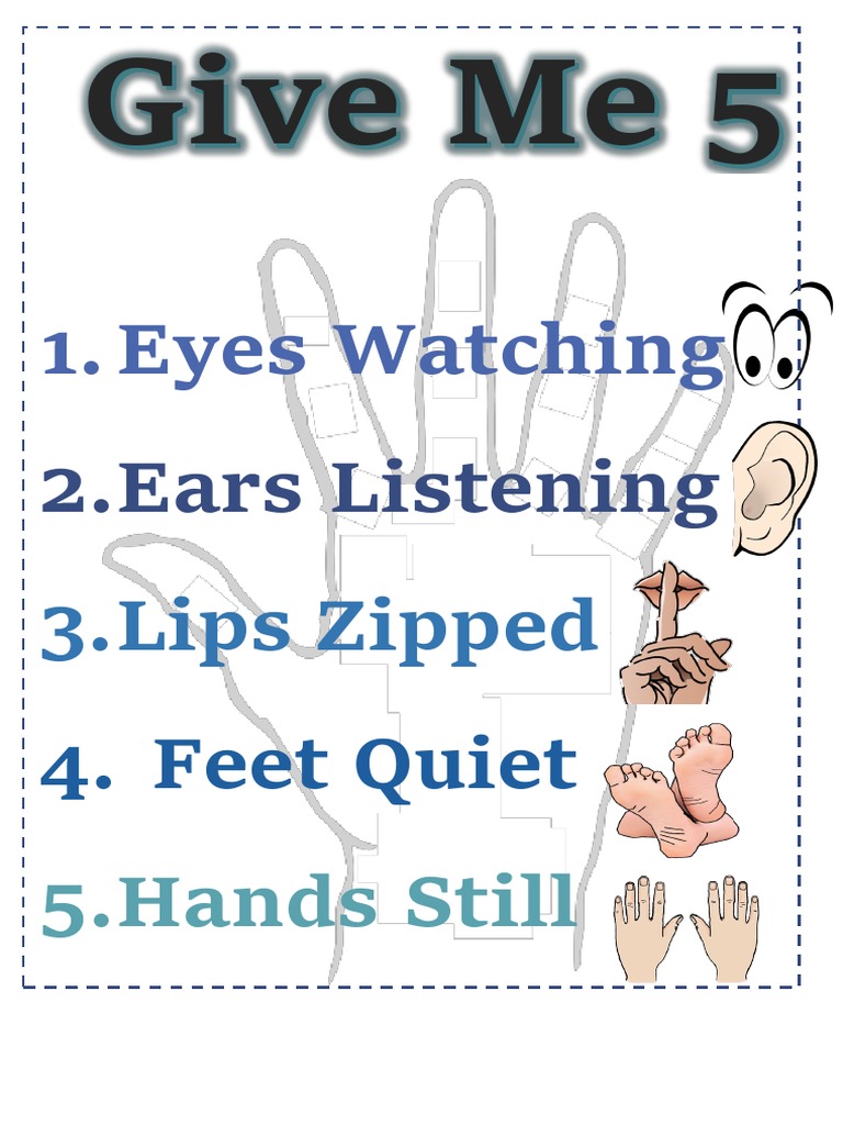 Give Me 5 Classroom Rules | PDF