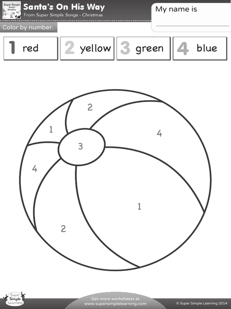 Red Yellow Green Blue: Color by Number | PDF