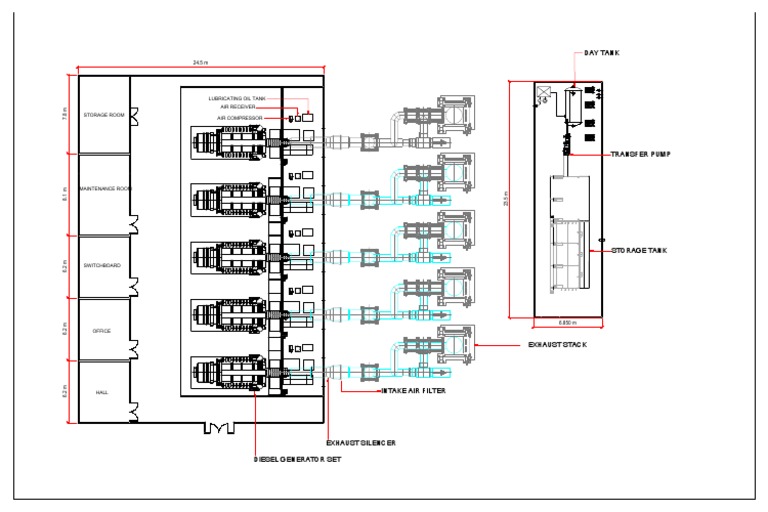 Diesel Power Plant Layout Diagram | PDF