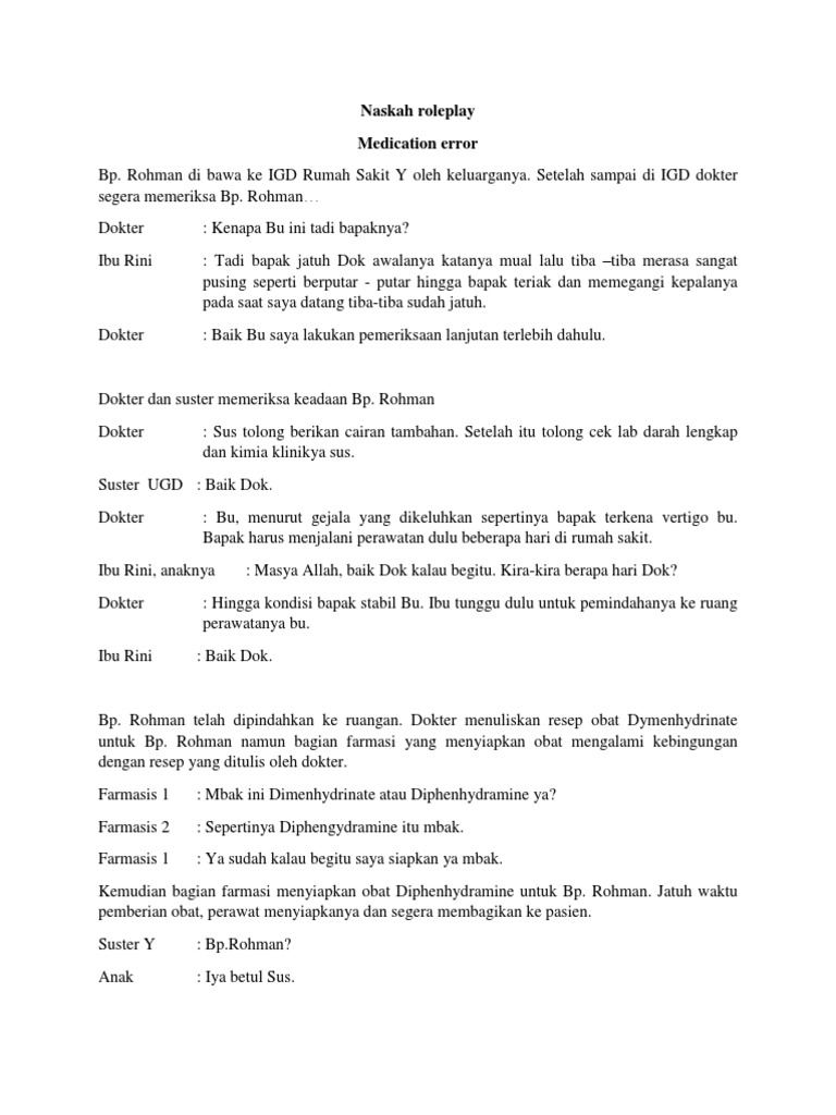 Naskah Roleplay k3-1 | PDF