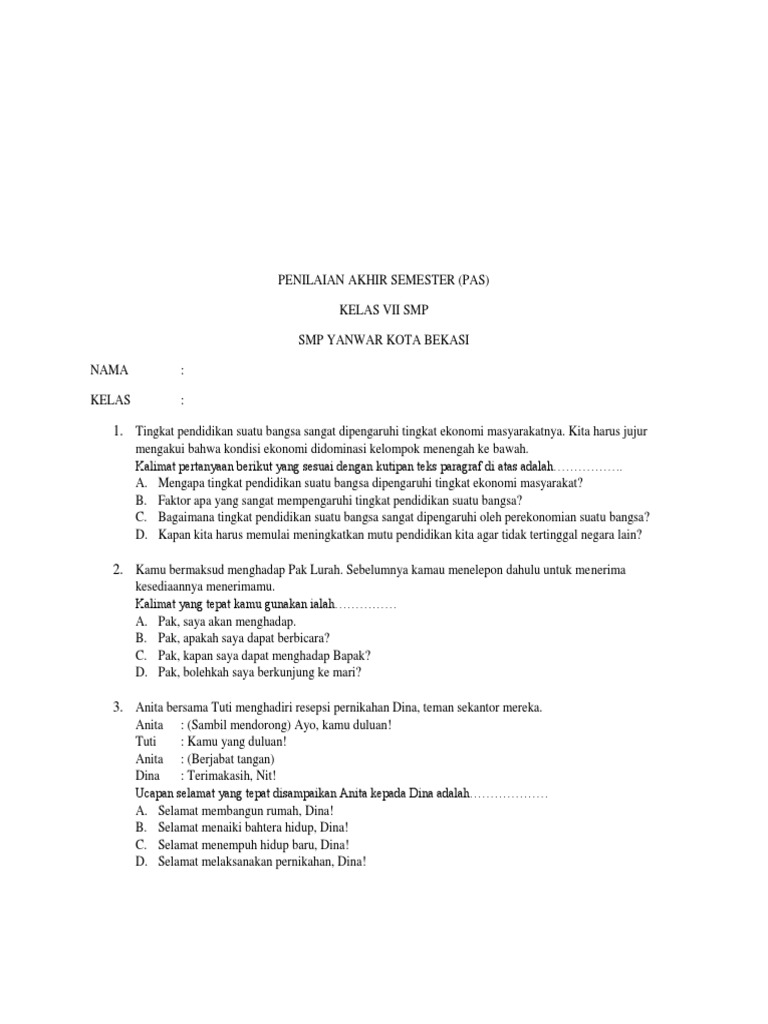 Soal Pas 2018 Pdf