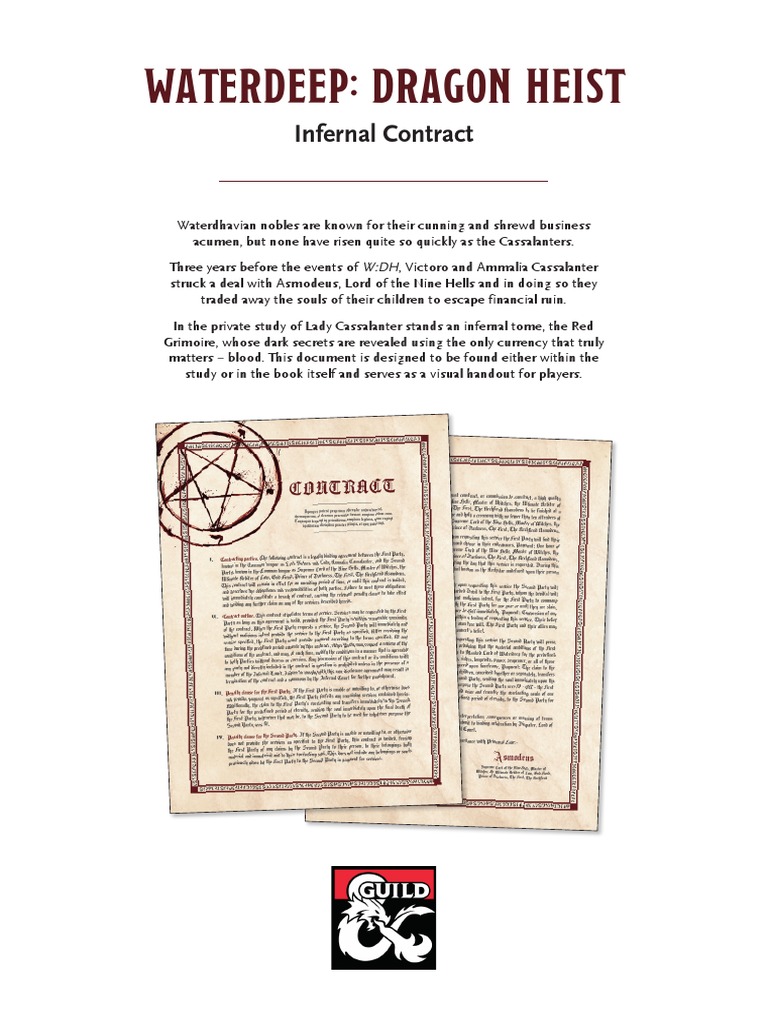Waterdeep Dragon Heist - Infernal Contract | PDF