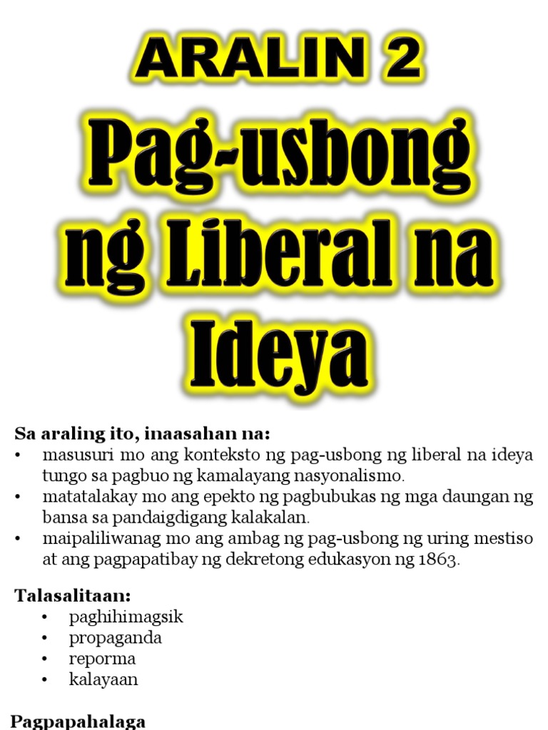 Pag-Usbong NG Liberal Na Ideya | PDF
