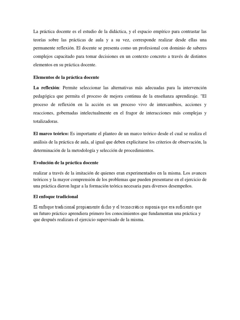 La Práctica Docente Es El Estudio de La Didáctica | PDF