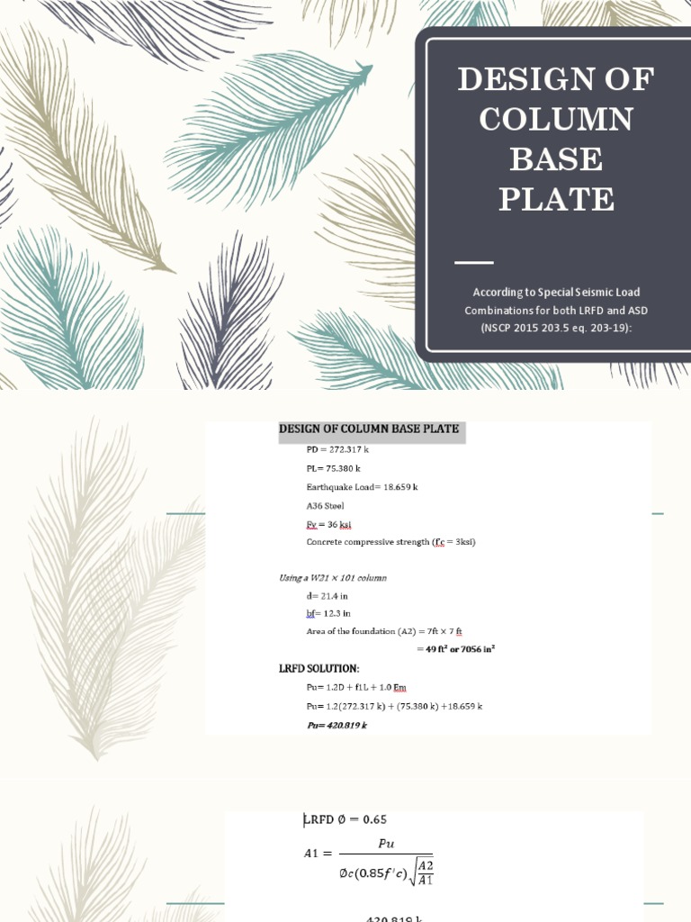 Design of Column Base Plate | PDF