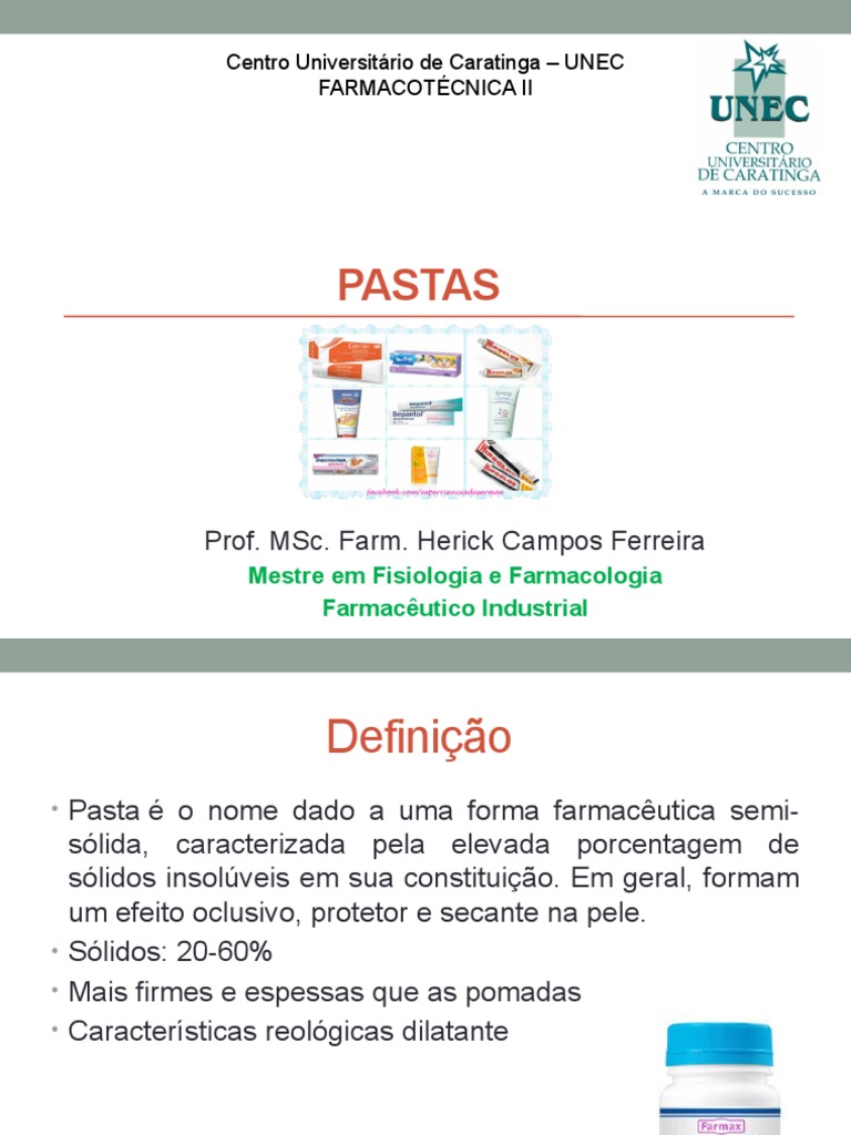 Preparação e propriedades de pastas farmacêuticas | PDF