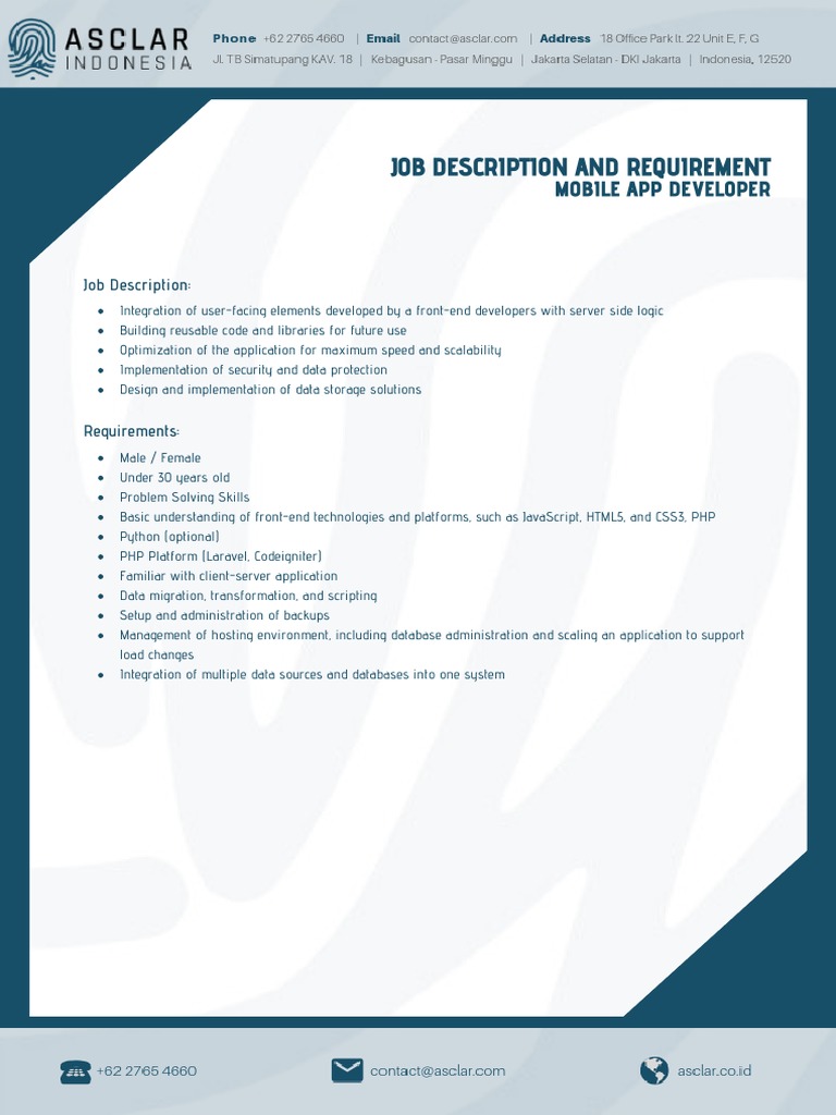 Job Description & Requirement | PDF | Microsoft Sql Server | Databases