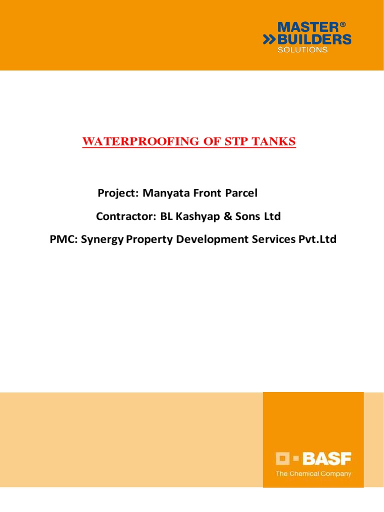 Waterproofing STP tanks with MasterProtect 1812 | PDF | Adhesive | Concrete