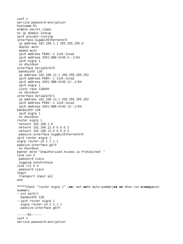 8.2.3.6 Lab - Troubleshooting Basic EIGRP For IPv4 and IPv6 (10m) | PDF | I Pv6 | Data Transmission