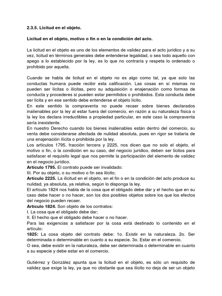 Licitud en El Objeto | PDF | Instrumento jurídico | Justicia