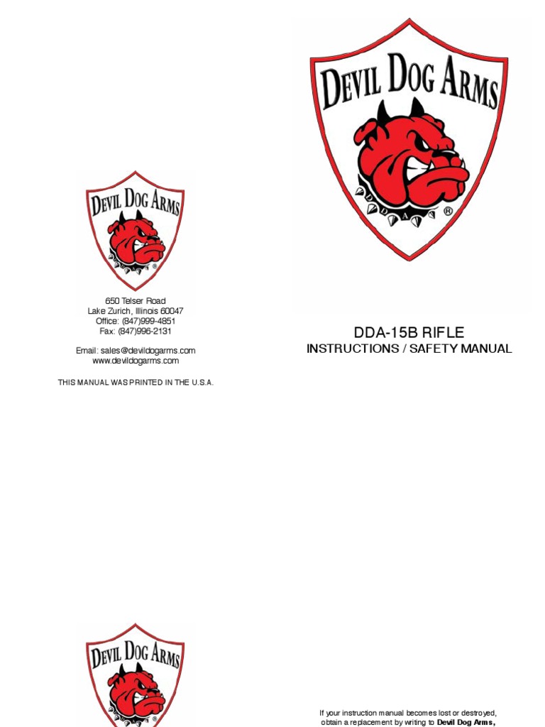 DDA-15-B Rifle Safety Manual | PDF | Cartridge (Firearms) | Firearms