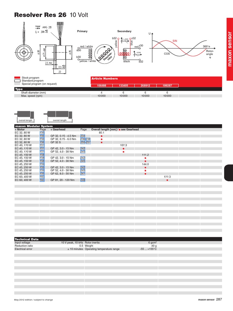Resolver Res 26 10 Volt | PDF | Machines | Electrical Equipment