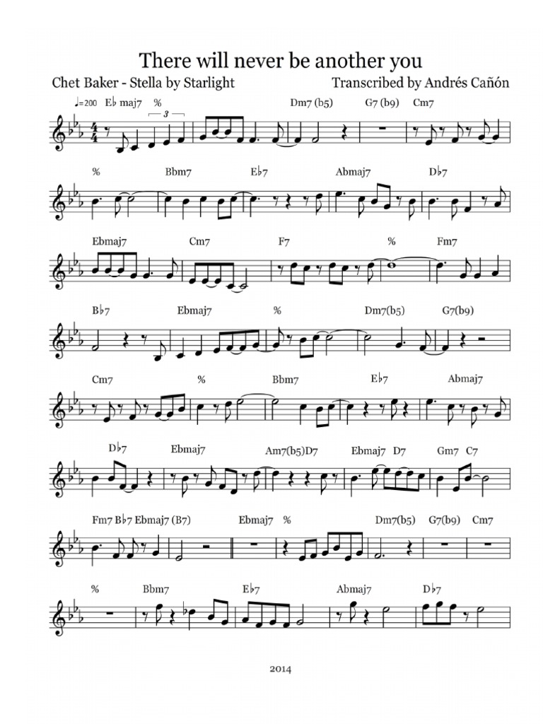 Solo Transcription of Chet Baker | PDF