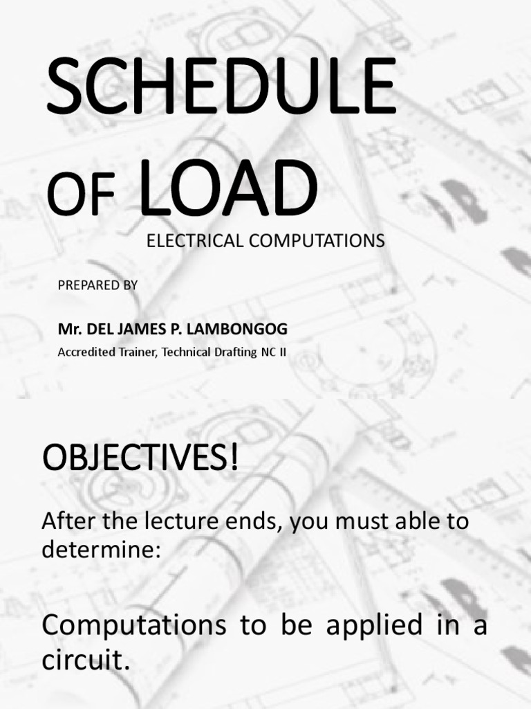 Schedule of Loads | PDF | Fuse (Electrical) | Electric Power