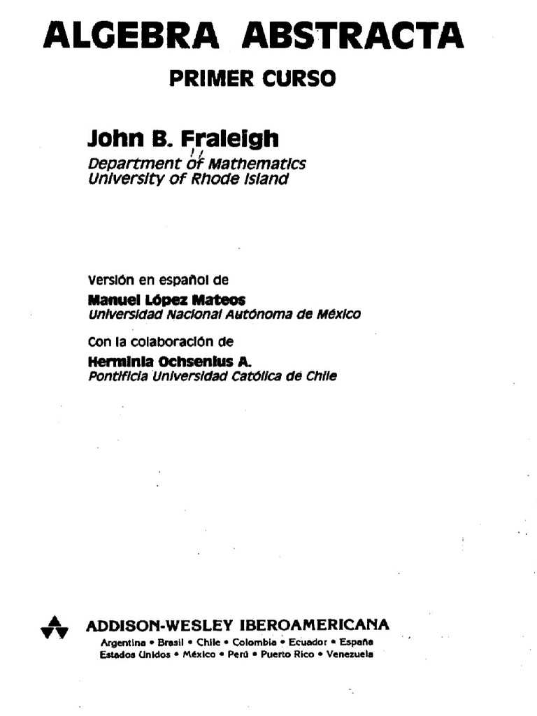 Algebra Abstracta Fraleigh | PDF