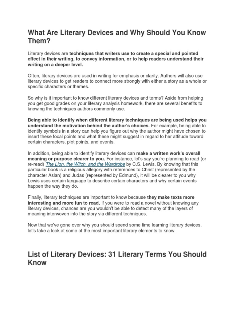Understanding the Importance of Literary Devices: A Comprehensive Guide ...