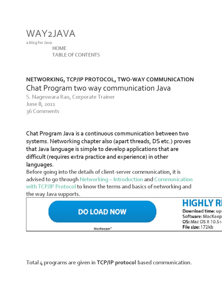 WAY2JAVA | PDF | Computer Network | Internet Architecture