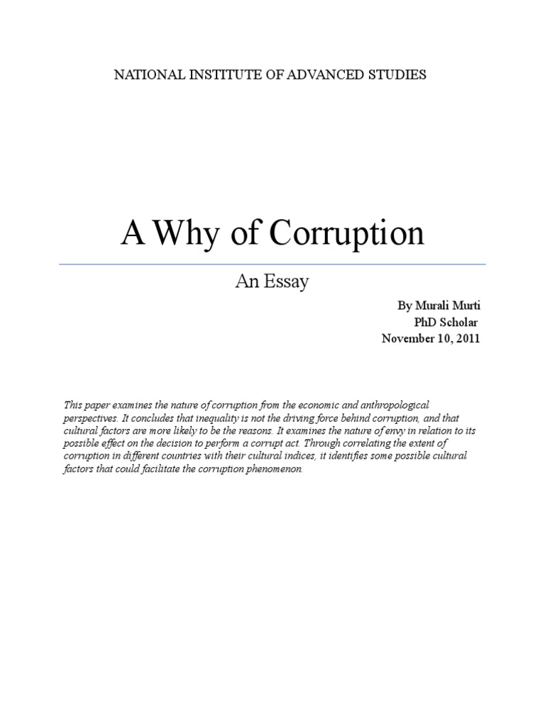 A Why of Corruption | PDF | Corruption