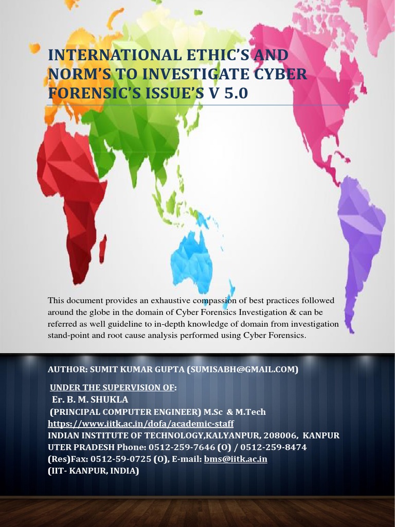 International Ethic'S and Norm'S To Investigate Cyber Forensic'S Issue ...
