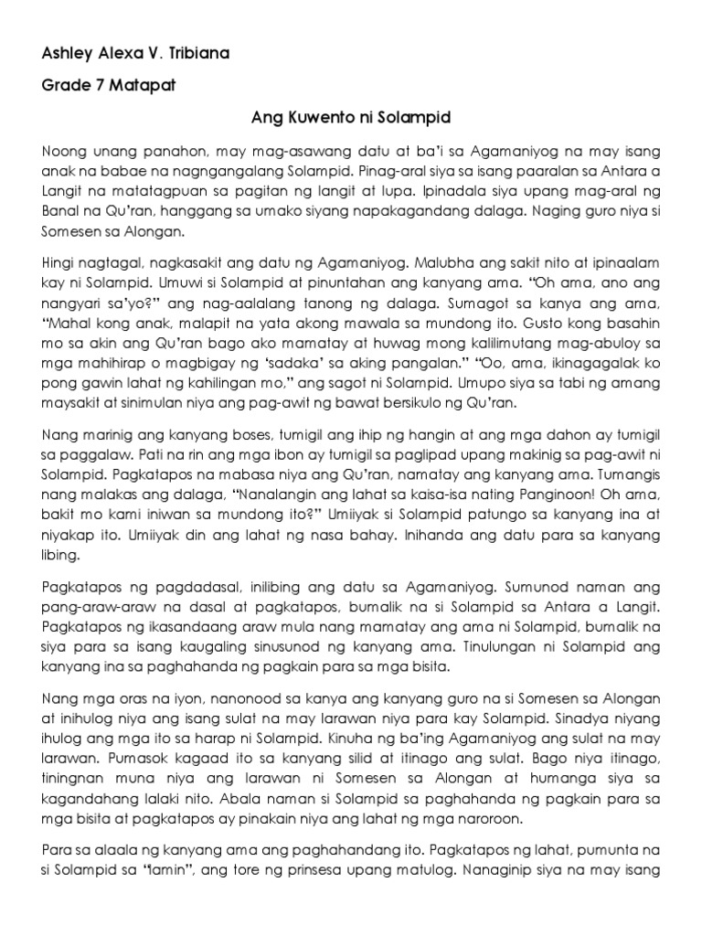 Ang Kuwento Ni Solampid | PDF