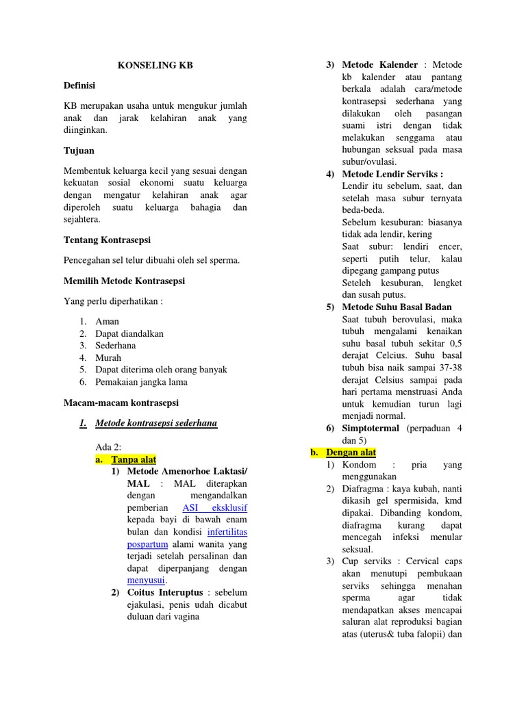 Konseling KB (Intan) | PDF