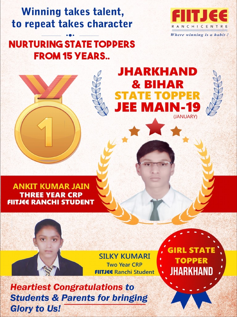Fiitjee Ranchi Results | PDF | Educational Institutions | Economy Of India