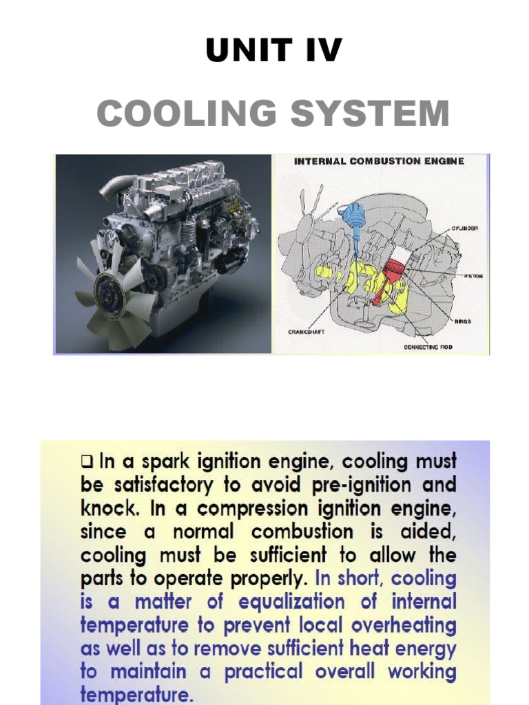 Cooling System: Unit Iv | PDF