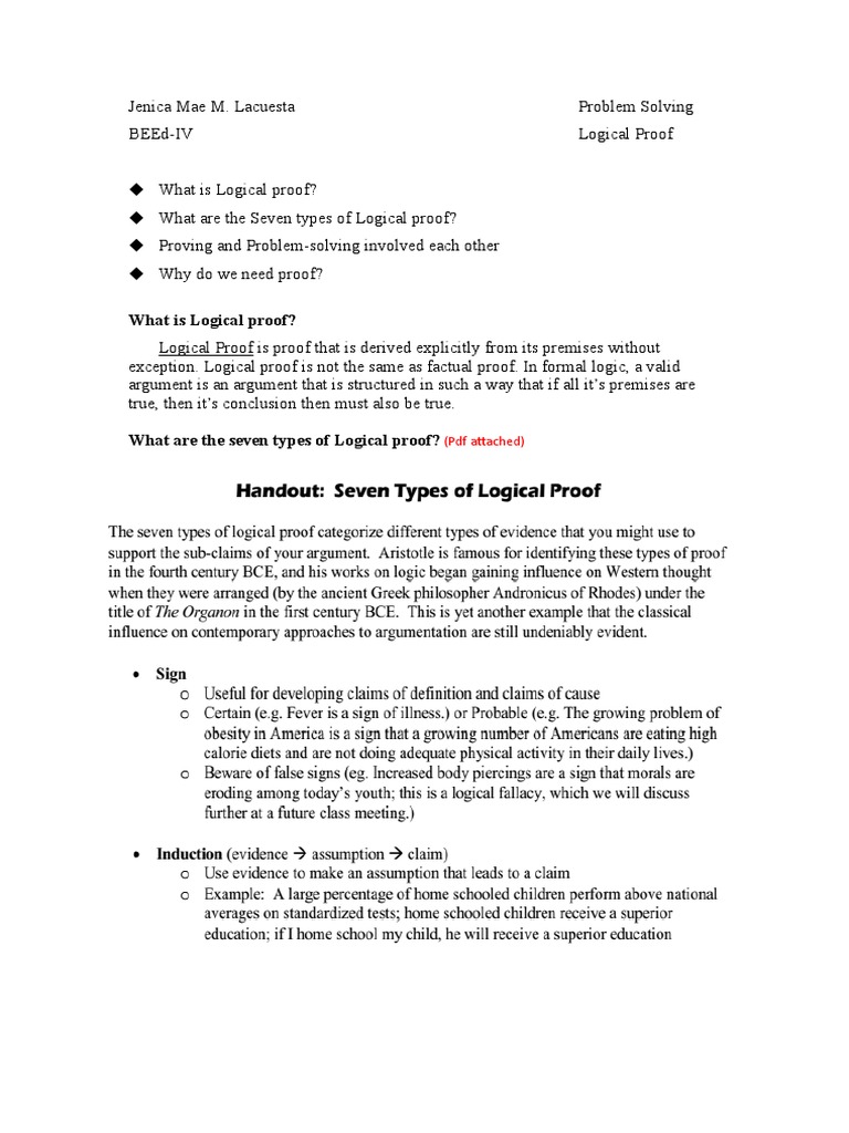 What Is Logical Proof?: (PDF Attached) | Download Free PDF ...