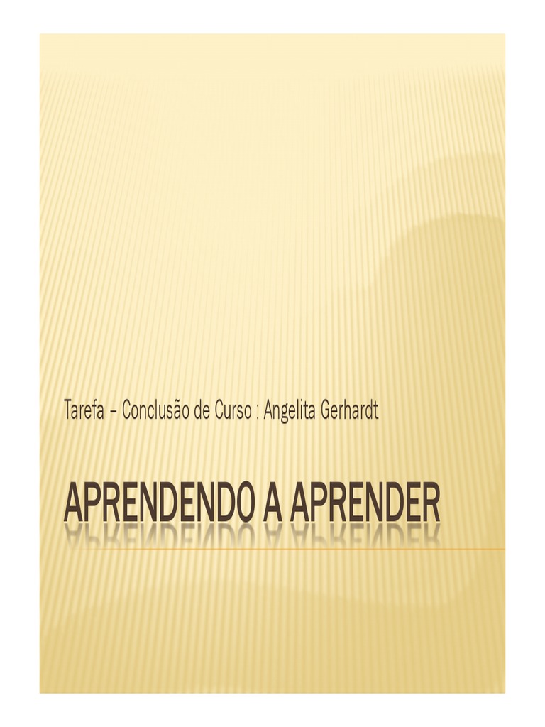 Aprendendo A Aprender PDF | PDF | Memória de trabalho | Memória