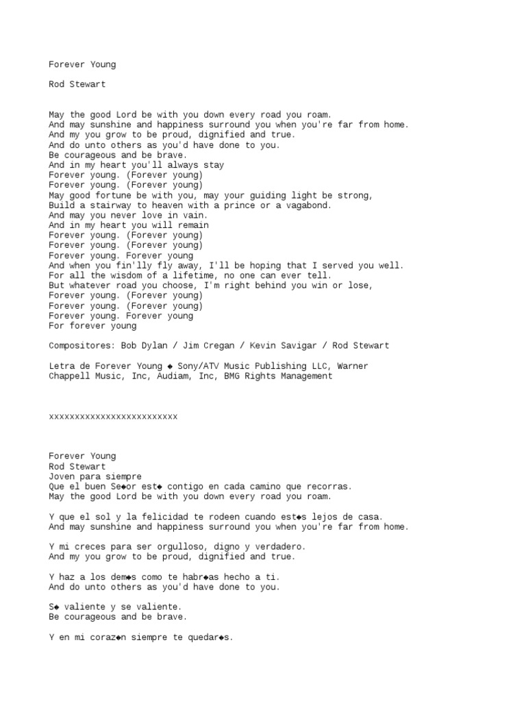 Forever Young | PDF | Registros de Warner Bros. | Canciones de rock